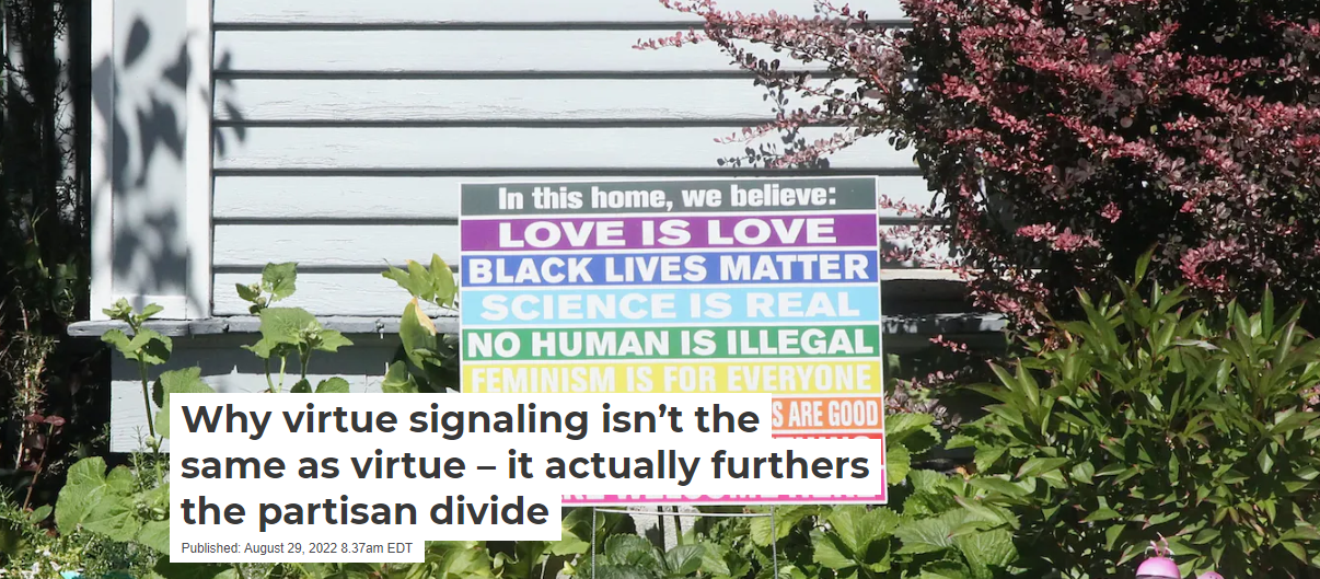 Why virtue signaling isn’t the same as virtue – it actually furthers ...