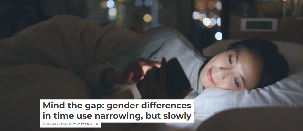 Mind the gap: gender differences in time use narrowing, but slowly ...