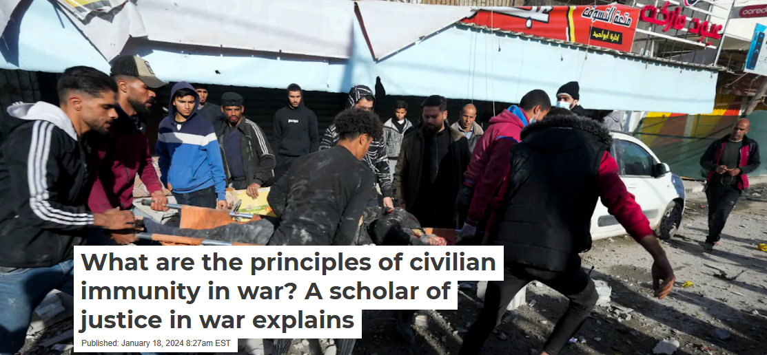 What are the principles of civilian immunity in war? A scholar of ...