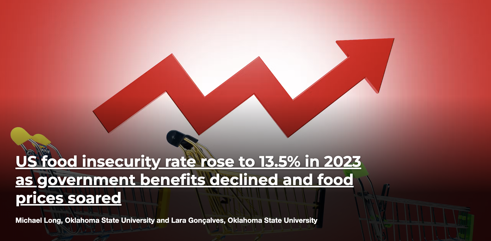 US food insecurity rate rose to 13.5% in 2023 as government benefits ...
