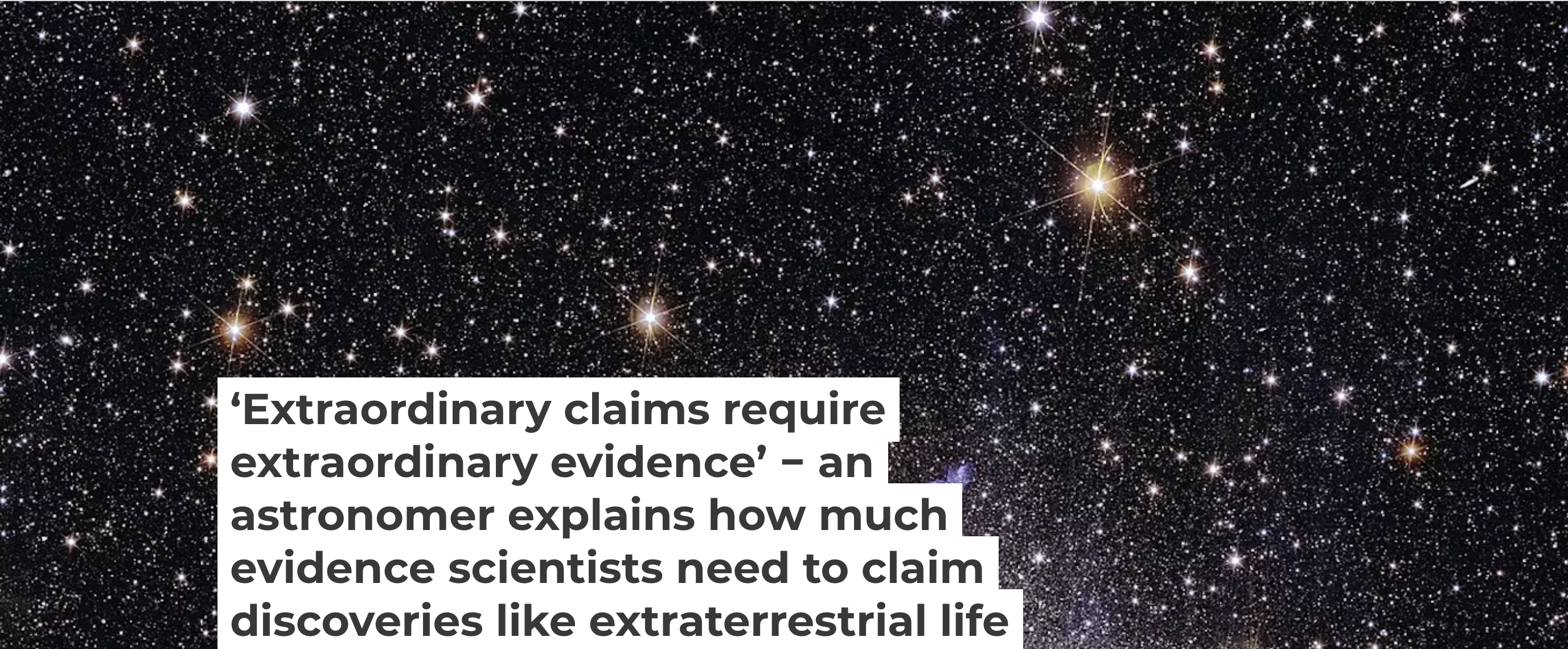 ‘Extraordinary claims require extraordinary evidence’ − an astronomer ...
