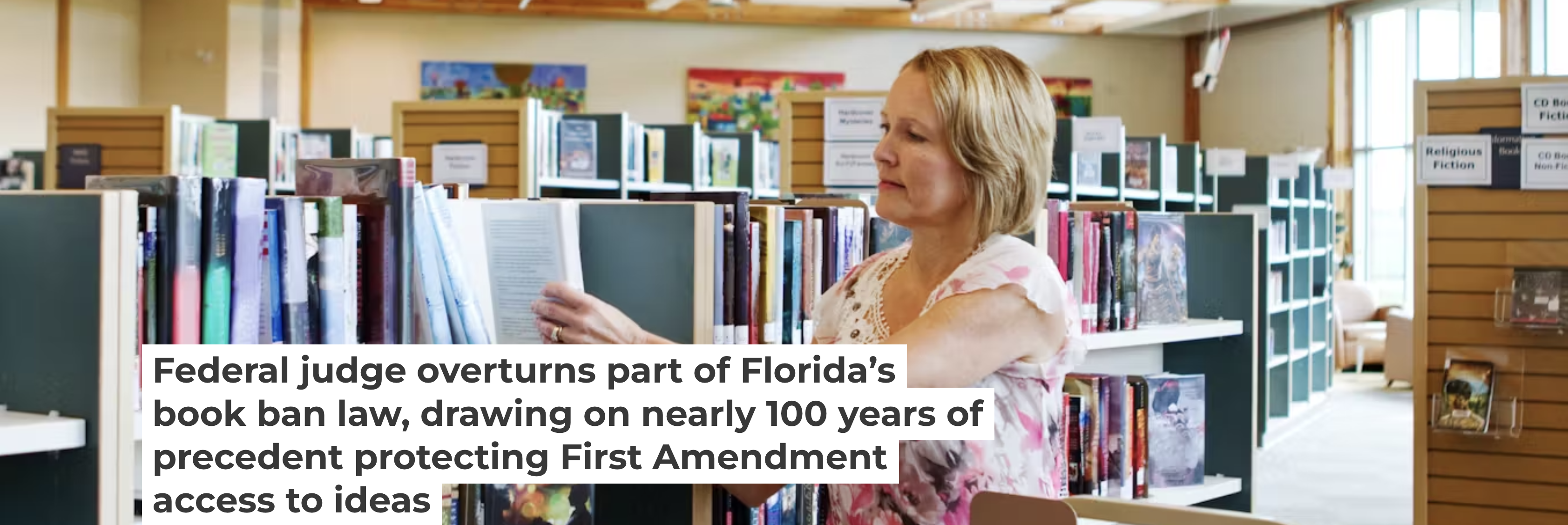 Federal judge overturns part of Florida’s book ban law, drawing on ...